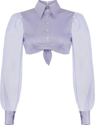 Elisabetta Franchi chemise &agrave; manches ballon - Violet