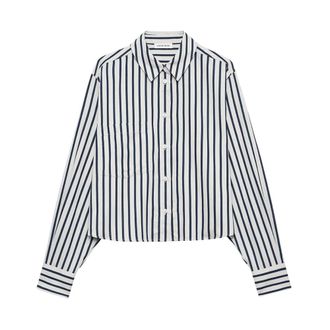 Anine Bing Essie Cropped Shirt - - Blouses & Shirts - Damen - Schwarzk - S