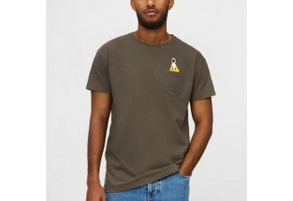 Derbe T-Shirt Schreim&ouml;we Pocket mit M&ouml;wen Print an der Brusttasche