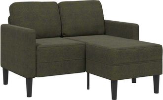 vidaXL Vidaxl - 2er-Sofa mit Chaiselongue L-Form Armeegr&uuml;n 125 cm Kunstleder