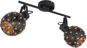 Globo Lighting Strahler schwarz matt Schirme innen gold klar Schiene gerade K9 Kristalle