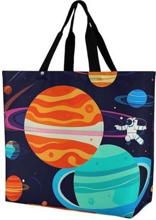 Generic Astronaute Sac Fourre-Tout Pliable Tote Bag Imperm&eacute;able Sac A Main Femmes Pour Gym Quotidienne Universit&eacute;