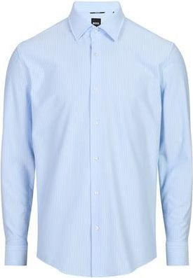 HUGO BOSS Chemise ray&eacute;e &agrave; manches longues en coton m&eacute;lang&eacute;