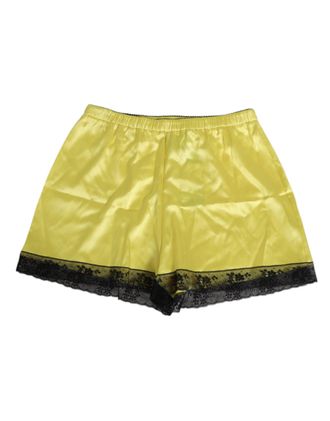 Dolce & Gabbana Womens Yellow Satin Silk Mid Waist Underwear Shorts Co+05+pa+se