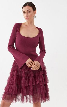 Twin-Set Coctailkleid 232TP3051 Dunkelrot Regular Fit