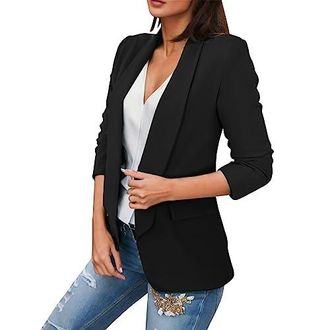 Generic Veste Blazer Femme Chic - Vestes de Bureau de Travail &agrave; Manches Longues pour Femmes d&eacute;contract&eacute;es &agrave; Simples &agrave; Manches Longues d&eacute;contract&eacute;es Manteau en