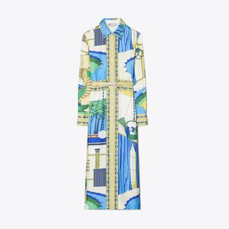 Tory Burch Damen Bedrucktes Hemdkleid aus Seide