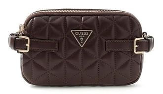 Guess sac &agrave; &eacute;paule bandouli&egrave;re Paisleigh Mini Camera Bag Espresso marron fonc&eacute;