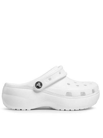 Crocs Pantoletten Classic Platform Clog W 206750 Wei&szlig;