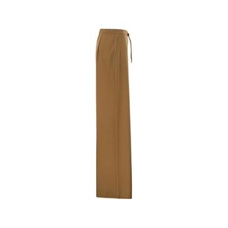 Max Mara Virgin Wool Wide-Leg Trousers - Brown