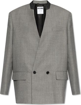Moschino Oversize-Blazer mit doppelter Knopfleiste - - Jackets - Damen - Grau - S