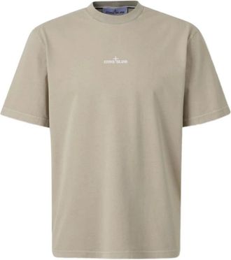 Stone Island Homme, Tops, Beige, Taille: S Industrial Print T-Shirt