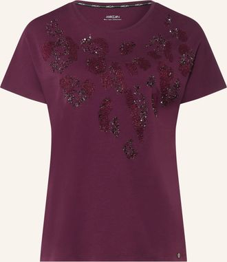 Marc Cain T-Shirt Mit Pailletten Und Schmucksteinen rot
