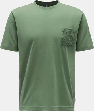 04651/ Herren - Rundhals-T-Shirt Seamap Pocket Tee gr&uuml;n