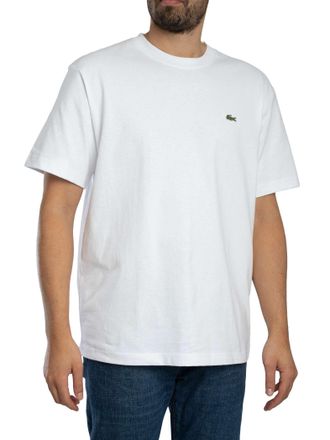 Lacoste T-Shirt Aus Schwerem Baumwolljersey, Wei&szlig;