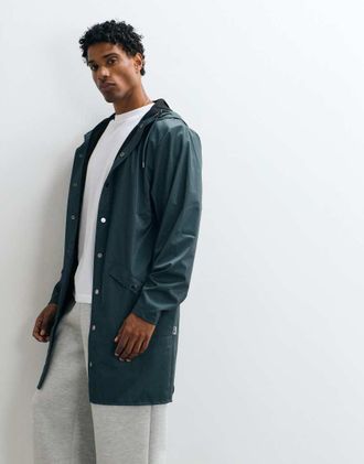 Rains 12020 - Veste longue imperm&eacute;able &agrave; capuche - Vert