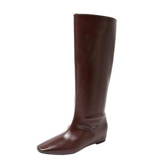 Generic Bottes longues pour femme - Bottes de marche &agrave; mollet larges - &Eacute;l&eacute;gantes - Couleur unie - Talon bas - Confortables et d&eacute;contract&eacute;es - &Agrave; enfiler avec a