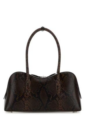 Stella McCartney Python-Embossed Fabric Shoulder Bag - Brown