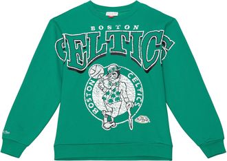 Mitchell & Ness NBA Fashion Fleece Sweatshirt - Boston Celtics, Gr&uuml;n, Gr&ouml;&szlig;e XL, Herren, Frauen, Kinder, Unisex, Fr&uuml;hling, Sommer, Herbst, Winter, 100% Baumwolle