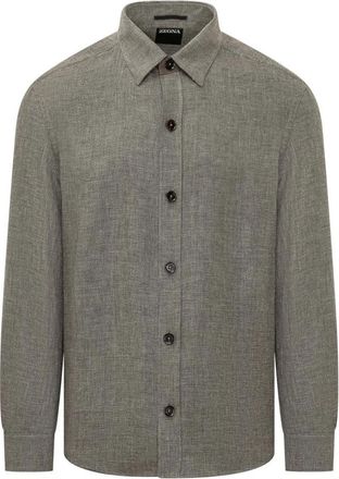 Ermenegildo Zegna Homme, Vestes, Gris, Taille: XL Surchemise en cachemire, lin et soie