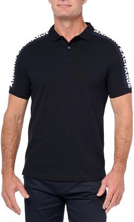 A|X Armani Exchange Short Sleeve Jacquard Logo Polo, Bleu foncé, L Hommes