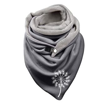 Generic &Eacute;charpe en polaire chaude pour femme avec imprim&eacute; pissenlit double couture triangle boucle &eacute;charpe 2026, I, Taille unique