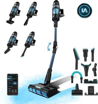 Cecotec Akkustaubsauger Conga Rockstar 9500 Connected Ergowet 3000 IA. 230 W, Künstliche Intelligenz, mobile App, 90 Minuten Akkulaufzeit, Digitalanzeige, Kab