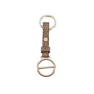 Borbonese Graffiti Schl&uuml;sselanh&auml;nger mit rundem Metall-Logo-Charm - - Accessories - Damen - Beige - ONE SIZE