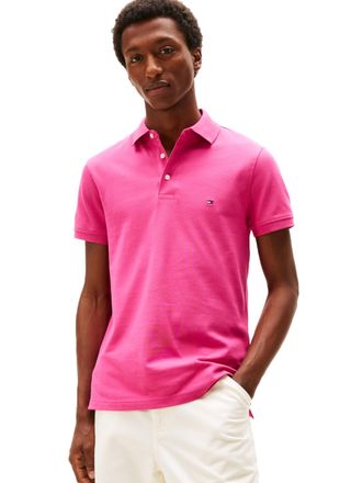 Tommy Hilfiger Herren Poloshirts Kurzarm in Slim Fit mit Stretch und Bio-Piqué-Baumwolle, Modisches Fuchsia, Mittel