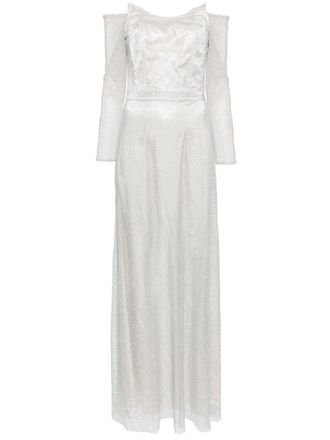 Bazza Alzouman Schulterfreie Robe mit Verzierung - Silber