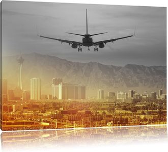 Pixxprint Urlaubsreise nach Las Vegas, Größe: 100x70cm, Leinwandbild, fertig gespannt, Wandbild, Dekoration, Kunstdruck, kein Poster