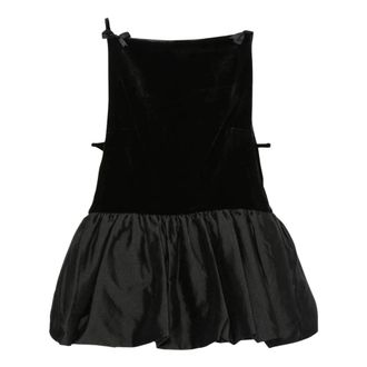 Self Portrait Velvet Bubble Hem Top - - Tops - Damen - Schwarzk - S