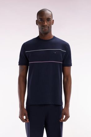 Eden Park T-shirt Xv De France En Coton Marine &Agrave; Passepoils Coupe Droite