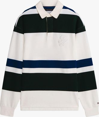 Tommy Hilfiger Polo manches courtes &agrave; rayures en coton m&eacute;lang&eacute;