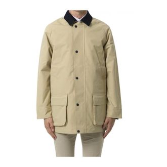 Aquascutum Homme, Vestes, Beige, Taille: XL Veste Caban Homme avec Doublure à Carreaux