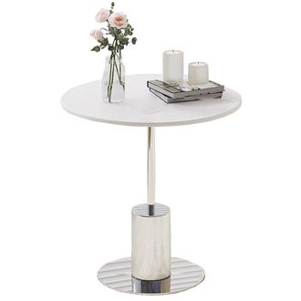 Generic Kleiner runder Beistelltisch mit Sockel, Beistelltisch f&uuml;r kleine R&auml;ume, moderner Nachttisch neben dem Wohnzimmersofa und Konsolentisch/Couchtisch