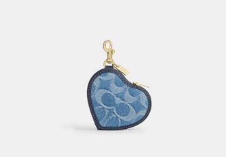 Coach Herz-Taschenanh&auml;nger Aus Signature-Denim