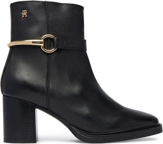 Tommy Hilfiger Stiefeletten TH Stud Heel Riding Ankle Boot FW0FW09552 Schwarz