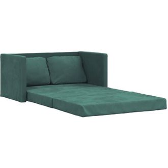 vidaXL Vidaxl - Canap&eacute;-lit 2 en 1 vert fonc&eacute; 122x204x55 cm velours