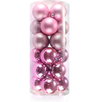 Com-Four 24x Weihnachtskugeln, Christbaumkugeln bruchsicher aus Kunststoff für Weihnachten, Baumschmuck für den Christbaum mit Anhänger