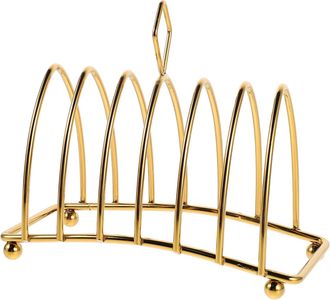 Pretyzoom Edelstahl Toast Rack Scheiben Gold Mehrzweck Brothalter Display Stand Platzsparend Korrosionsbeständig Einfach Reinigung Frühstück Präsentation