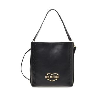 Moschino Schwarze Schultertasche aus Polyurethan f&uuml;r Damen - - Bags - Damen - Schwarzk - ONE SIZE