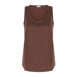 Brunello Cucinelli Satin Seidentop - - Tops - Damen - Braun - XL
