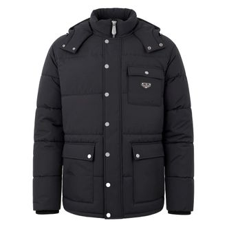 Philipp Plein Nylon Puffer Jacket Gothic Plein - - Jackets - Herren - Schwarzk - L