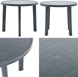 vidaXL Gartentisch Gr&uuml;n 89 cm Kunststoff - Gartentisch - Kunststofftisch - Au&szlig;entisch - Esstisch - Terrassenm&ouml;bel - Home & Living