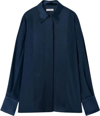 Joseph Femme, Blouses et Chemises, Bleu, Taille: 40 FR Childs Silk Satin Blouse