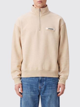 Jacquemus Sweatshirt &agrave; col montant en coton avec zip et coupe d&eacute;contract&eacute;e