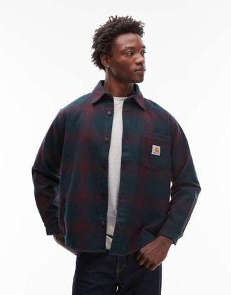 Carhartt Work in Progress Brennan - Sur chemise à carreaux - Vert et bordeaux-Rouge