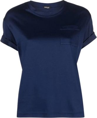 Kiton Patch-Pocket Baumwoll-T-Shirt - - Tops - Damen - Blau - S