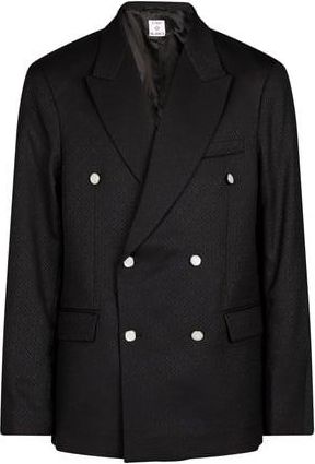 Casablanca Blazer double-boutonnage &agrave; monogramme en laine vierge m&eacute;lang&eacute;e